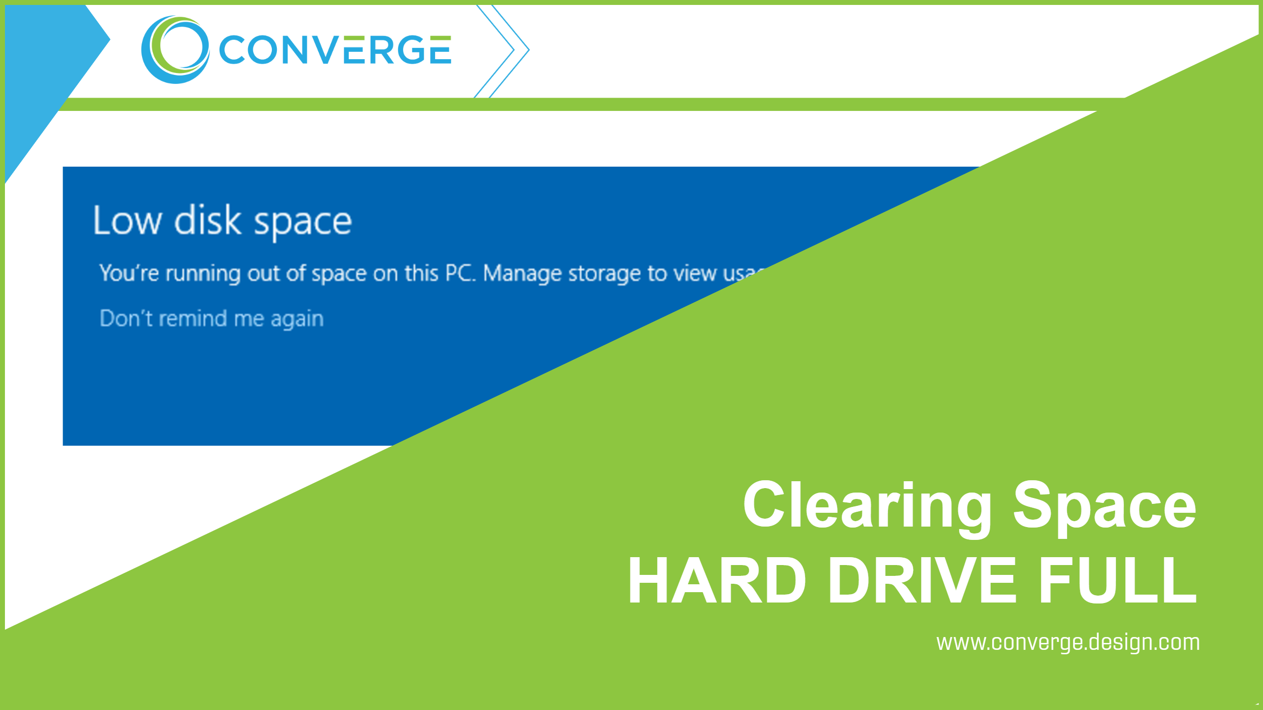 Clearing Space on your Hard Drive
